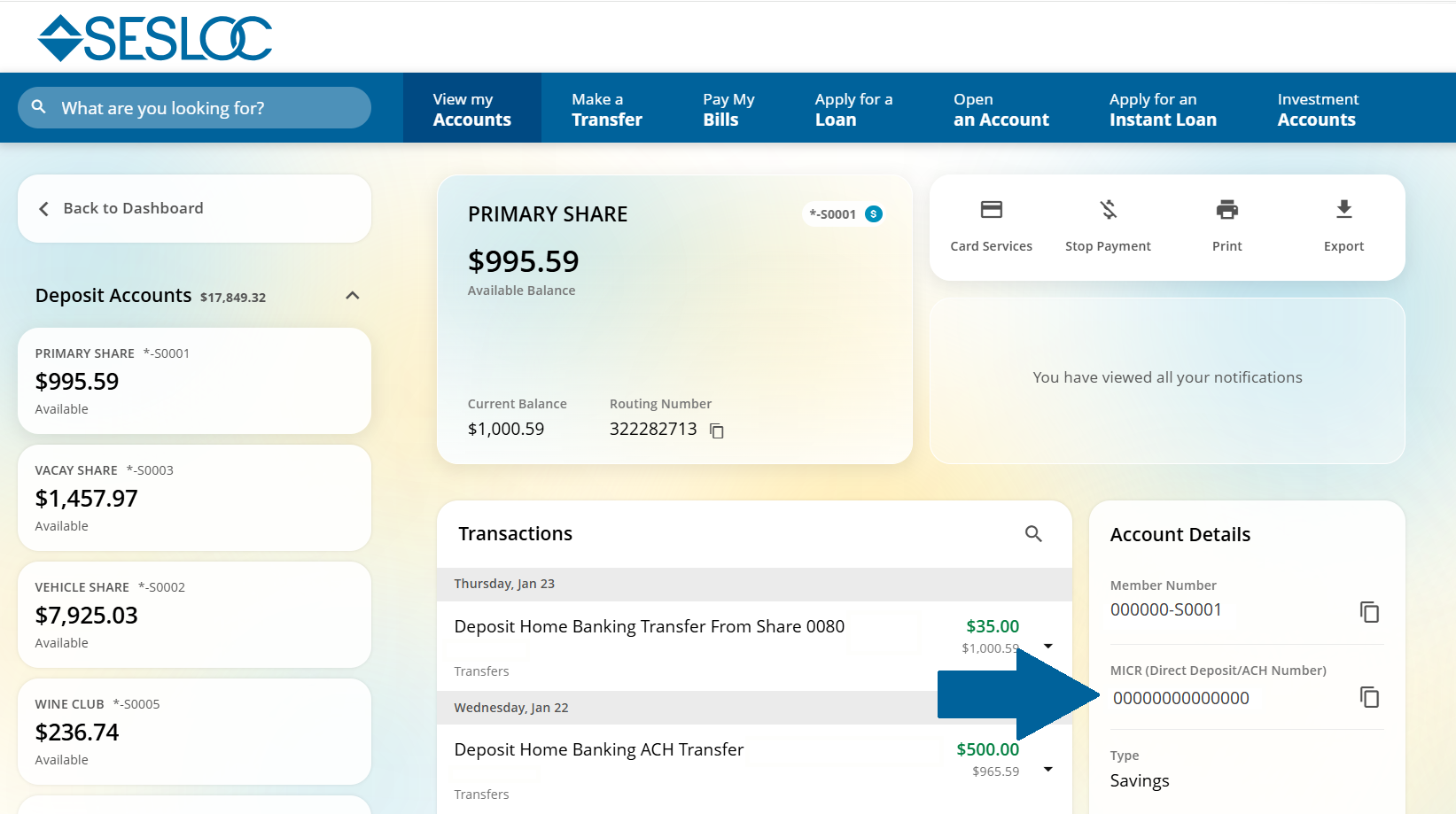 Where to Find Your SESLOC Account Information for Direct Deposit ...
